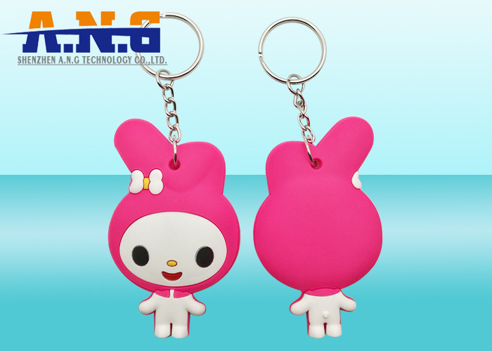 High Frequency Cartoon Rfid Key Fob , Soft PVC rfid keychain Security
